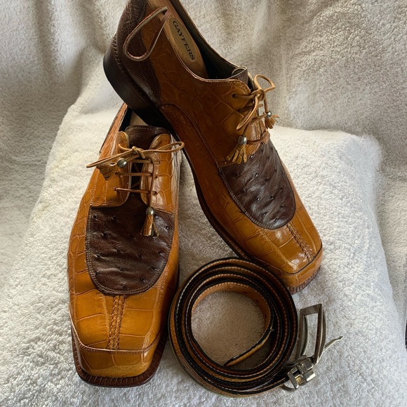 Mauri | Shoes | Mauri Mens Two Tone Genuine Alligatorostrich Dress Shoe ...